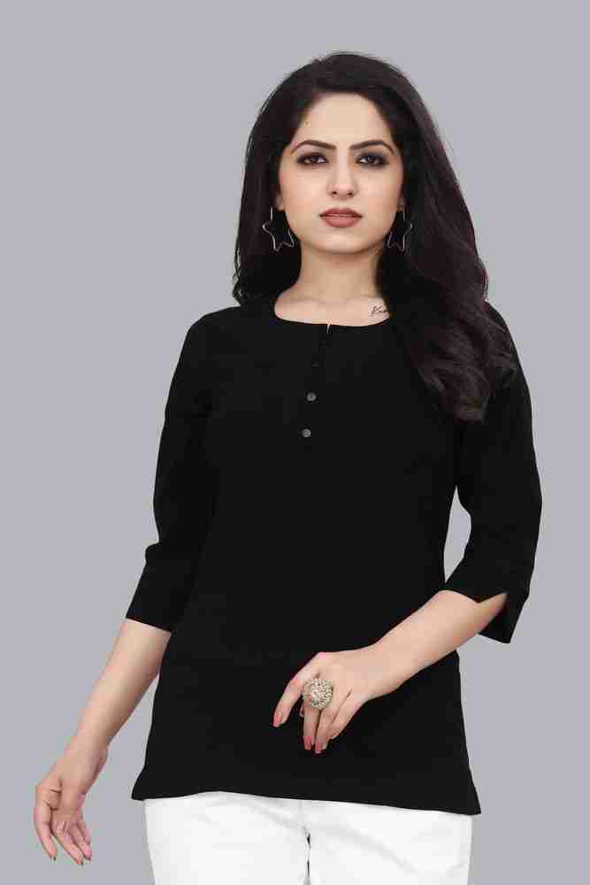 Voroxy Casual Solid Women Black Top Buy Voroxy Casual Solid Women Black Top Online at Best Prices in India Flipkart