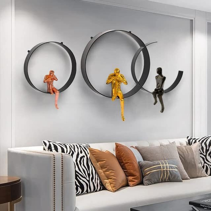 Zove Metal Wall Art Iron Wall Hanging Home Decoration Perfect for Living Room Pack of 3 Price in India Buy Zove Metal Wall Art Iron Wall Hanging Home Decoration Perfect for