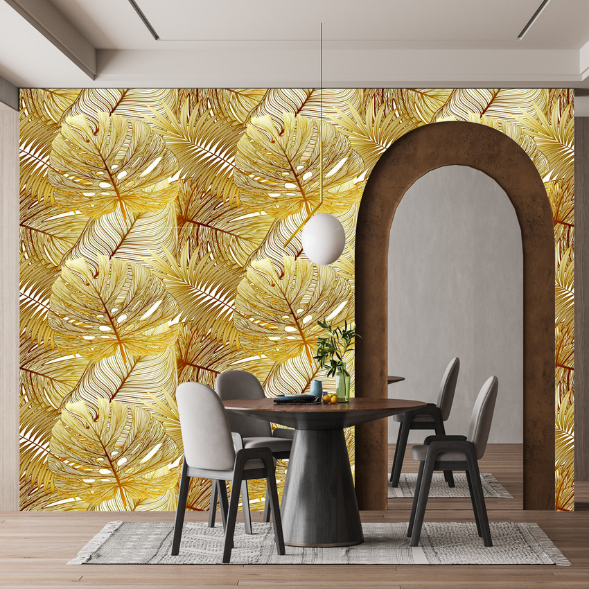 Gold Leaf Ceiling Wallpaper | Shelly Lighting