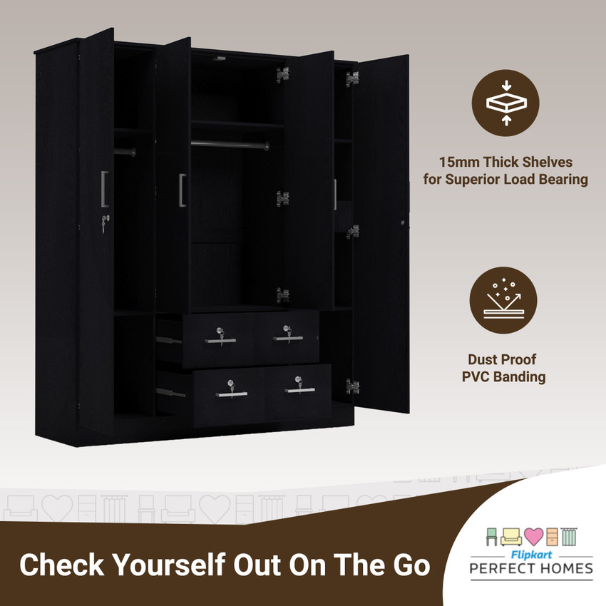 Flipkart wooden wardrobe store