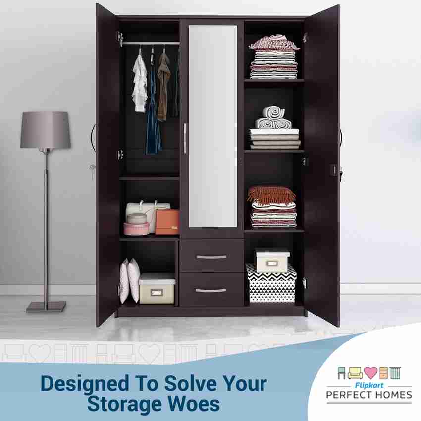 Flipkart Perfect Homes Olympus Engineered Wood 3 Door Wardrobe Price in India Buy Flipkart Perfect Homes Olympus Engineered Wood 3 Door Wardrobe online at Flipkart