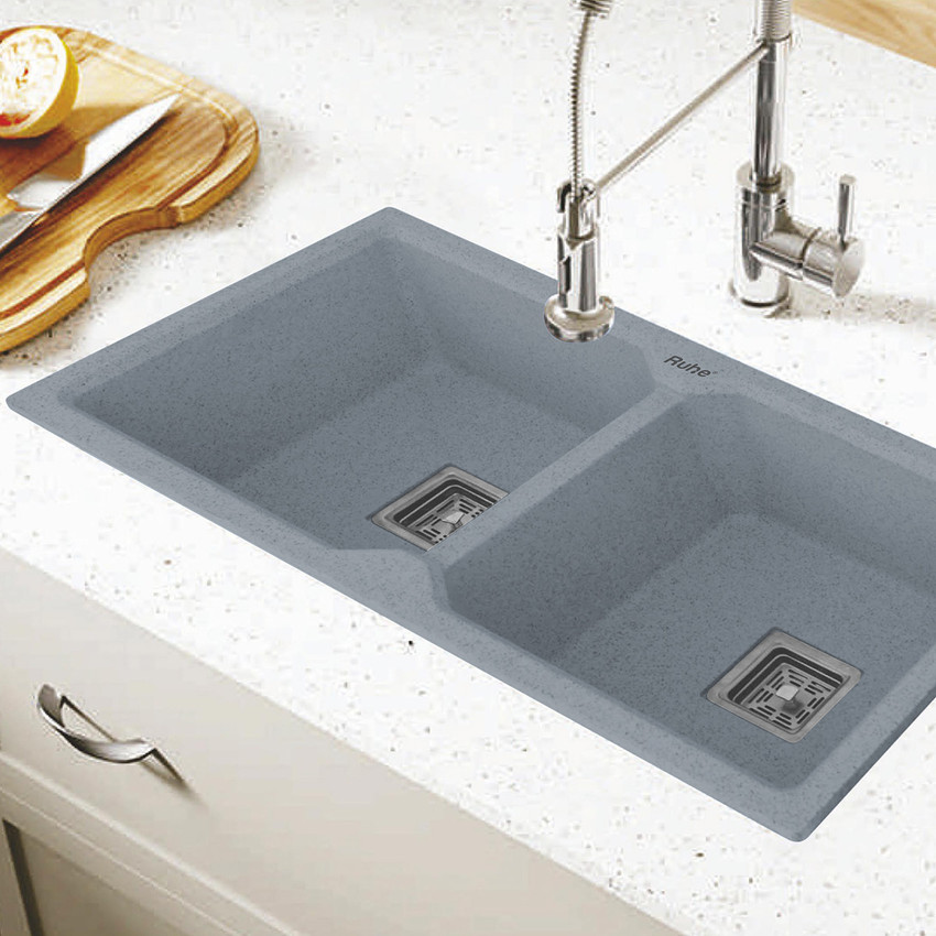 Quartz Double Bowl Sand Pluto Kitchen Sink (37 X 18 X, 50% OFF