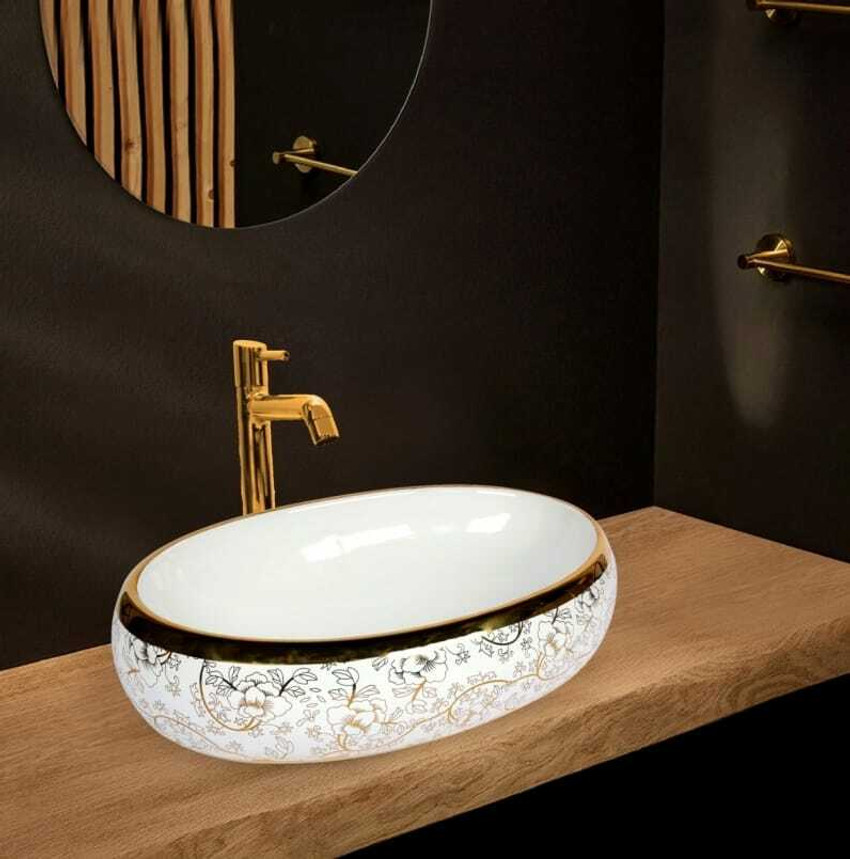 BRIGHT WORLD 2201 57 37 15 CM VERY STYLISH BEAUTIFUL CERAMIC DESIGNER WASH BASIN Table Top Basin Price in India Buy BRIGHT WORLD 2201 57 37 15 CM VERY