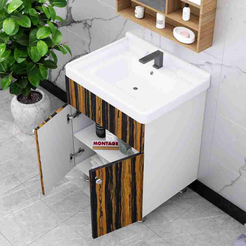 MONTAGE Wash Basin Vanity With Cabinet High Quality HDHMR Engineered Wood Vanity Cabinet Best Quality Under Counter Basin Price in India Buy MONTAGE Wash Basin Vanity With Cabinet High Quality HDHMR