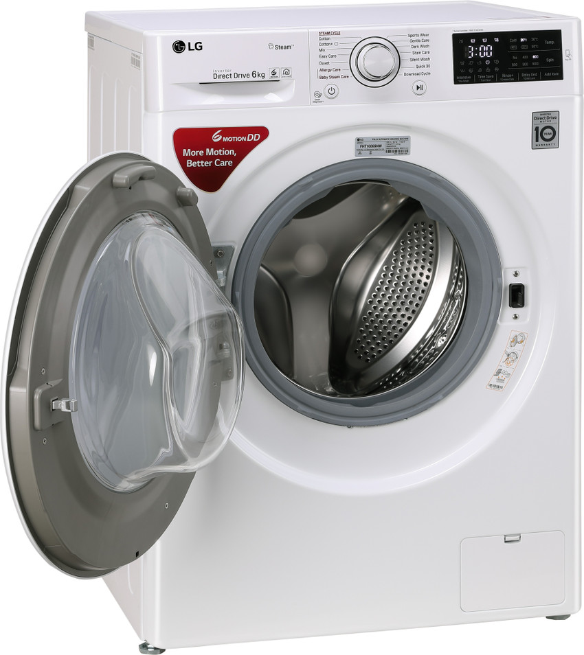 LG 6 kg Inverter Fully Automatic Front Load Washing Machine with In built Heater White Price in India Buy LG 6 kg Inverter Fully Automatic Front Load Washing Machine with In built Heater