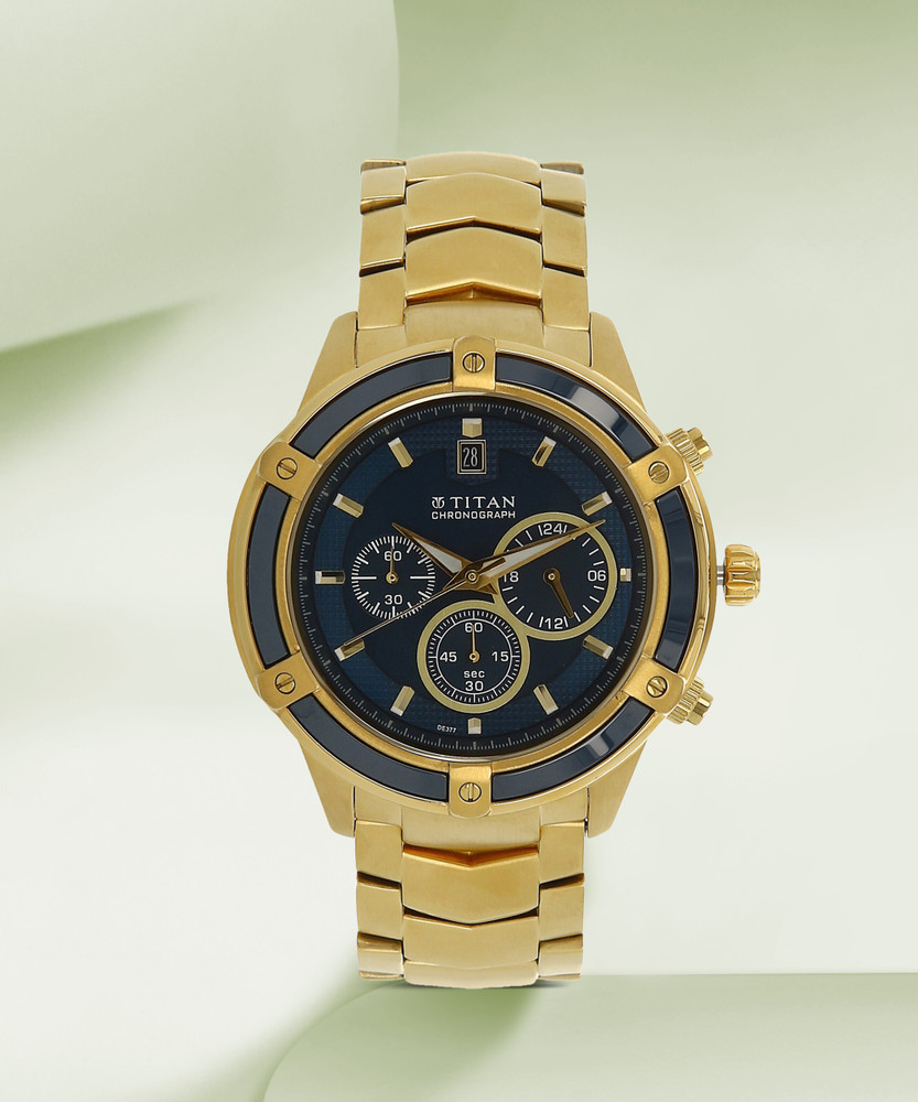 Golden Sports Watch In Blue Dial For Gents #fullpackage, 41% OFF