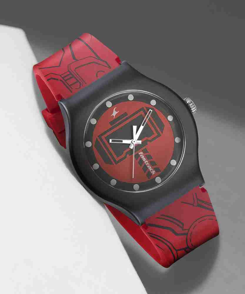 Fastrack Unisex Red Printed Dial Red Marvel Avengers Straps