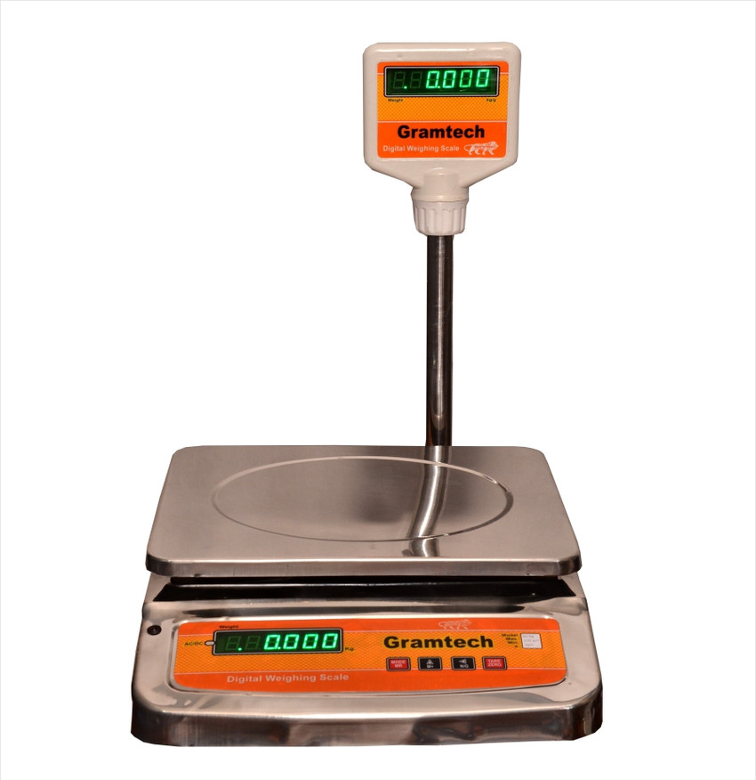 GRAMTECH Weight Capacity 50kg Steel Pole Weight Machine for shop Table Top Scale Digital Weighing Scale Price in India Buy GRAMTECH Weight Capacity 50kg Steel Pole Weight Machine for shop Table