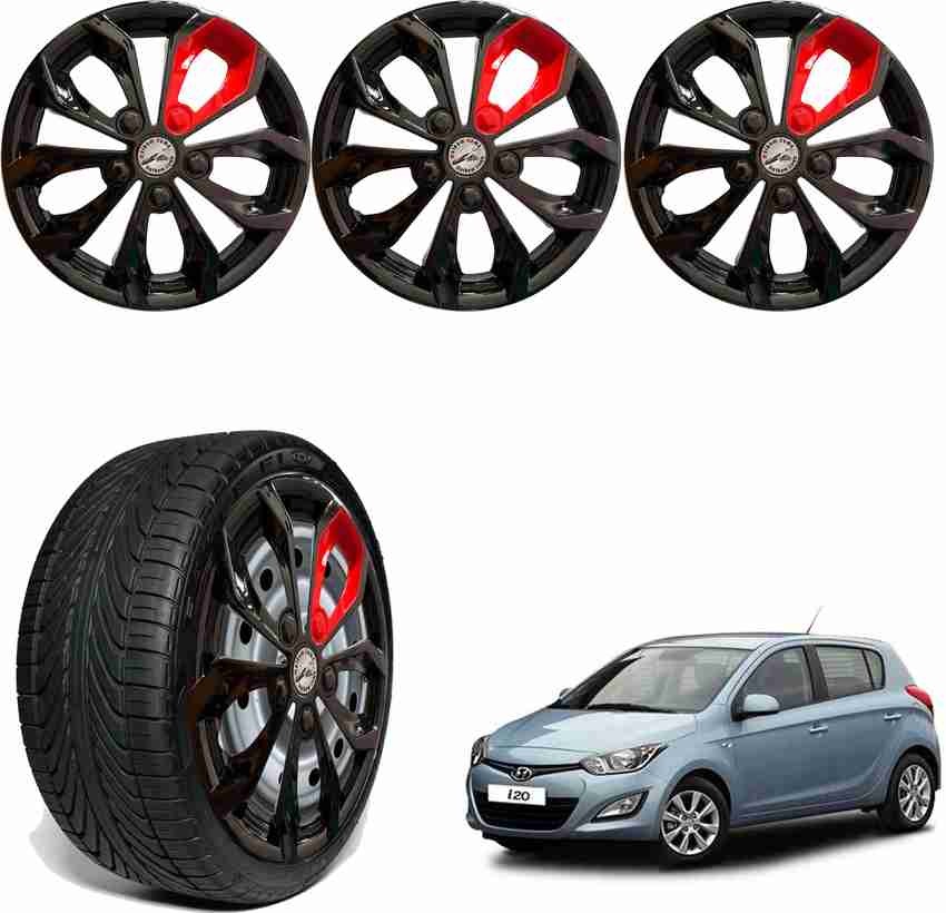 WolkomHome Car accessories Wheel cap Hub Cap 14 Inch FURRY BLACK RED PATCH FRD83 Wheel Cover For Hyundai i20 Price in India Buy WolkomHome Car accessories Wheel cap Hub Cap 14
