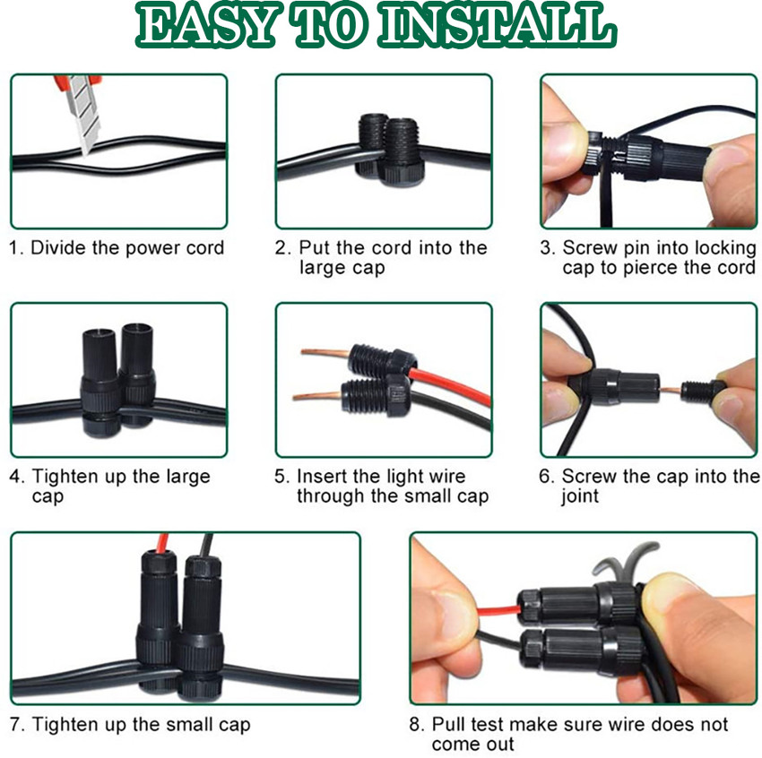 Landscape Lighting Connector Cable SUNVIE Low Voltage Fastlock Wire