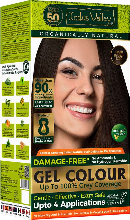 Indus Valley Organically Natural Damage Free Gel Hair Color,No Ammonia ...