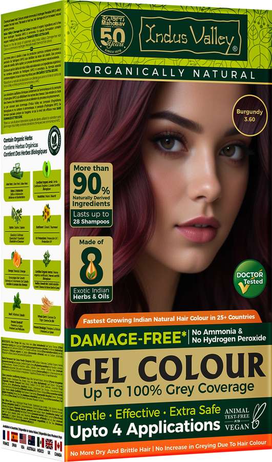 Indus Valley Organically Natural Damage Free Gel Color,No Ammonia Hair ...