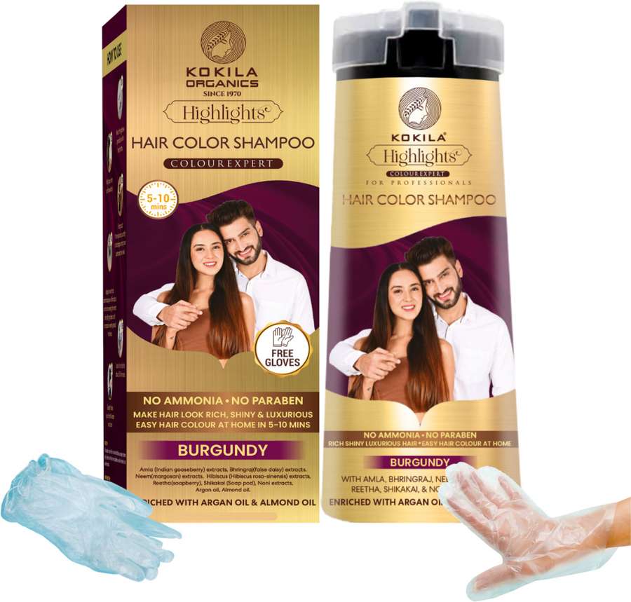 KOKILA Hair color shampoo 400Ml Natural Black for Men & Women, No ...