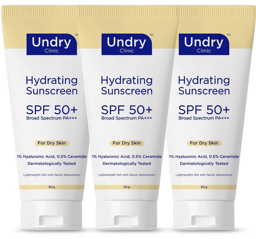 Undry Sunscreen - SPF 50+ PA+++ Hydrating Sunscreen for Dry Skin (50g ...