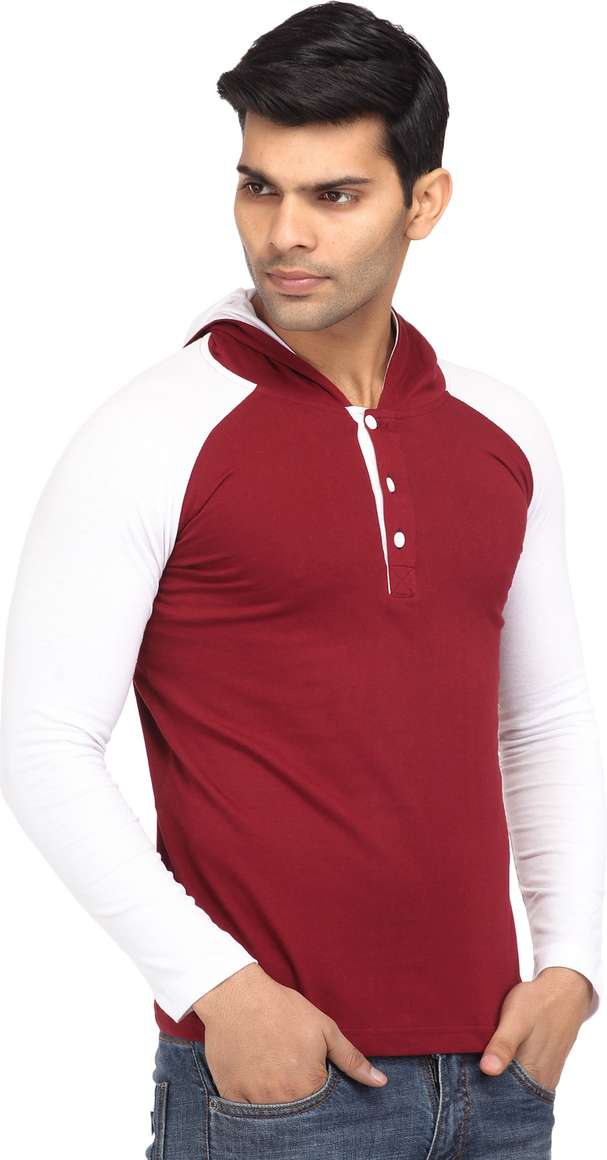 Leana Solid Men Round Neck Maroon T-Shirt - Buy Mehroom Leana Solid Men ...