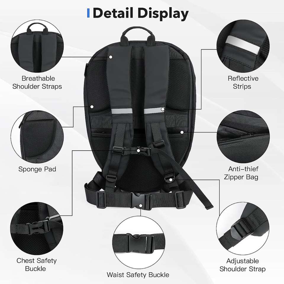 REDHORNS For Motorcycle Riding LED Eye Backpack DIY Programmable Color ...