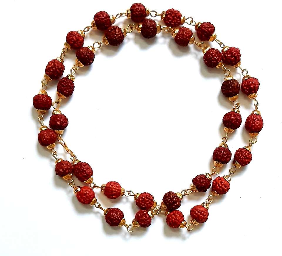 HAPPY CREATION 100% Original Rudraksha With Gold Cap Wearing Mala ...