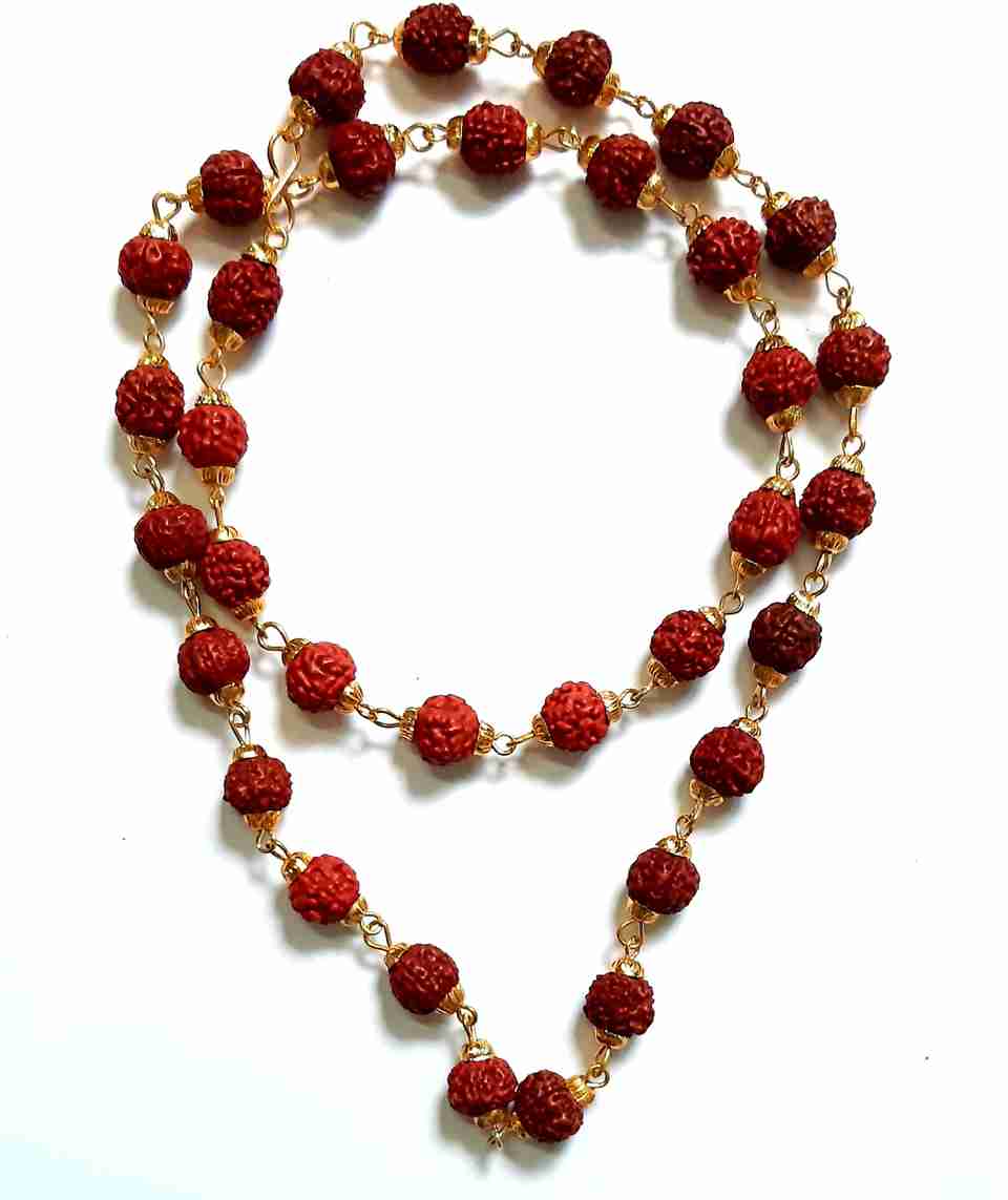 HAPPY CREATION 100% Original Rudraksha With Gold Cap Wearing Mala ...
