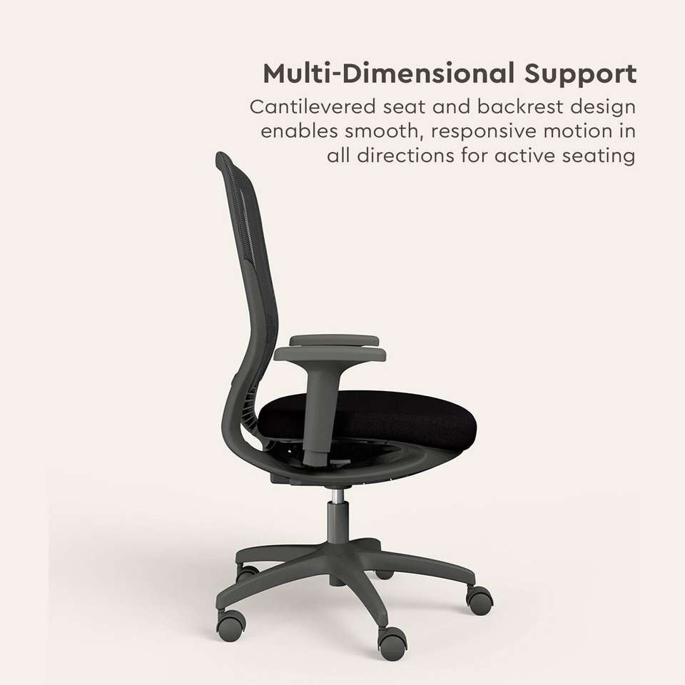 Interio by Godrej Motion Full Back Mesh Office Adjustable Arm Chair ...