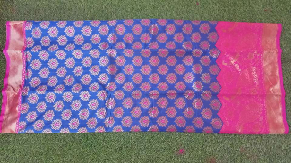 Buy Sundari sarees Solid/Plain Kanjivaram Pure Silk Blue Sarees Online ...