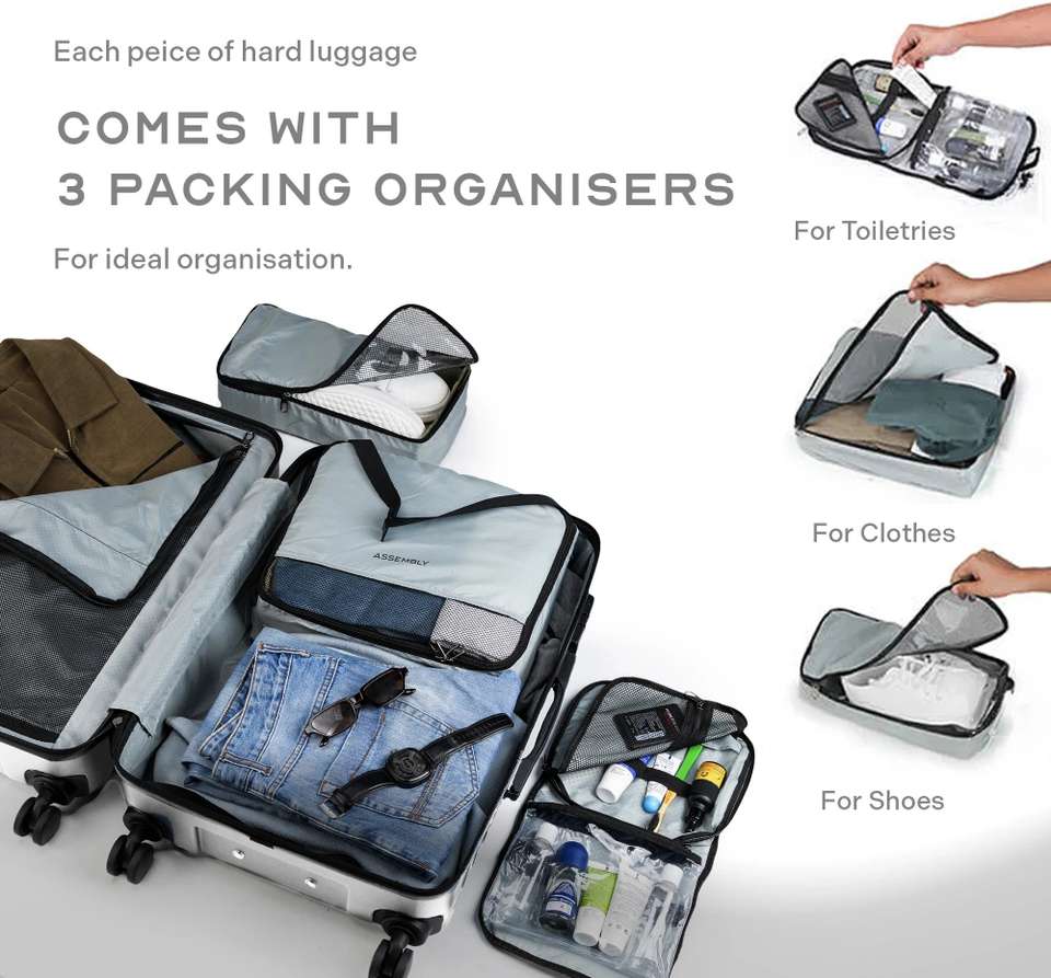 Assembly Premium Polycarbonate Cabin Trolley Bag (55 cm), Checkin ...