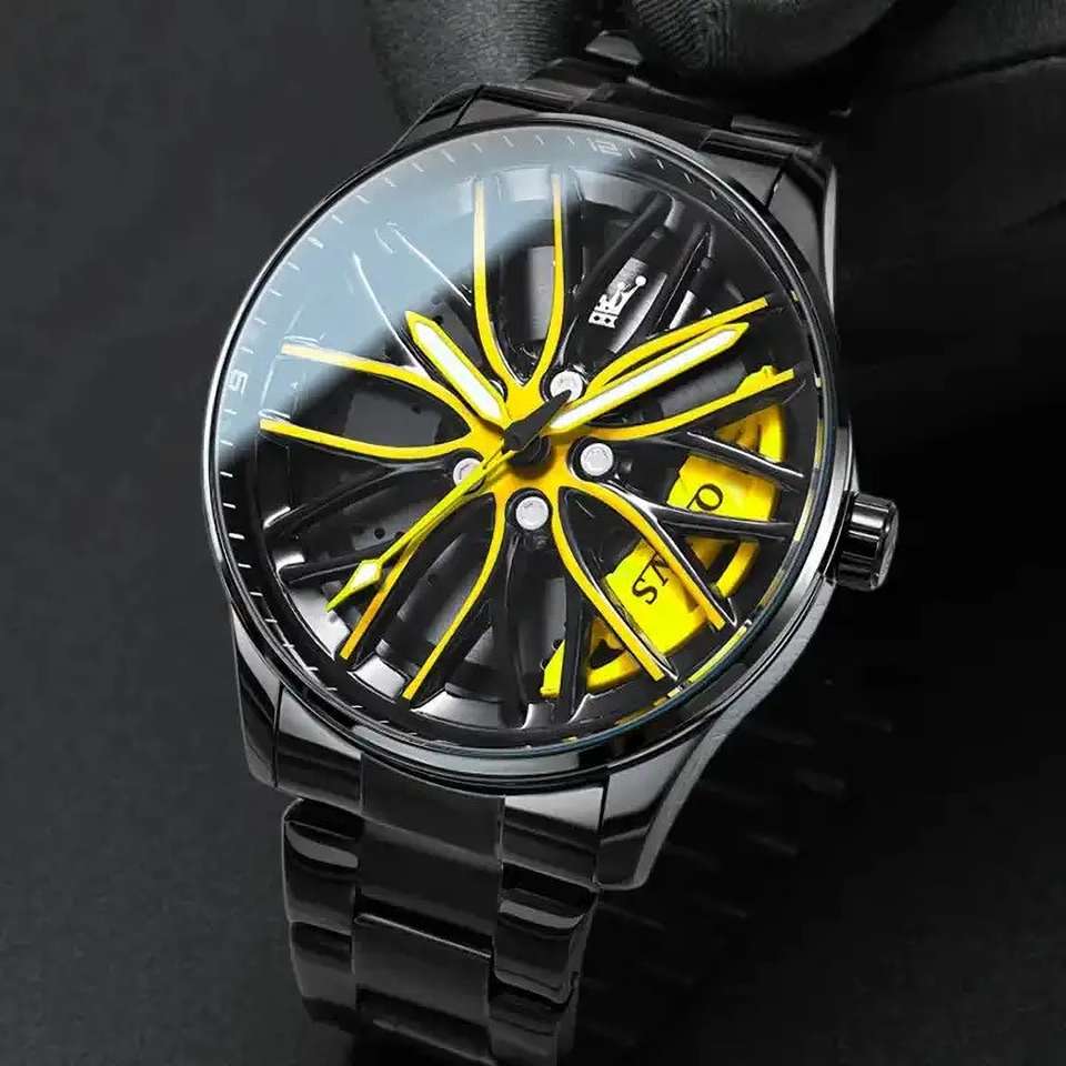 OLEVS Creative 3D Car Wheel Watch Creative 3D Car Wheel Watch Analog ...