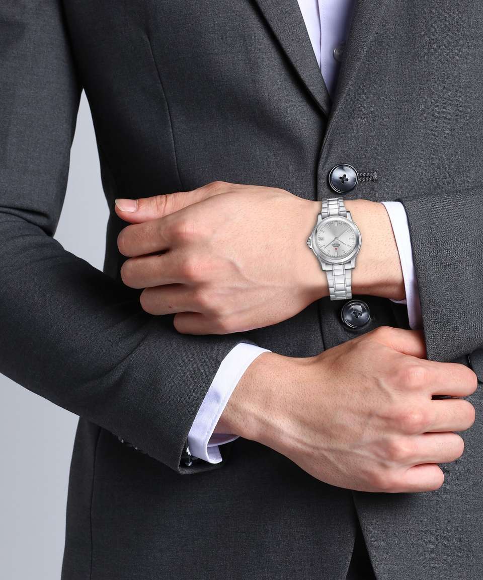 Swiss Military by Chrono SM34002.06 Swiss Made Silver Dial Analog Watch ...