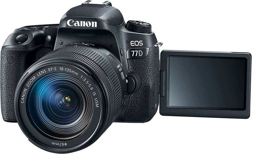 Canon EOS 77D DSLR Camera Body with Single Lens: EF-S18-135 IS USM (16 ...