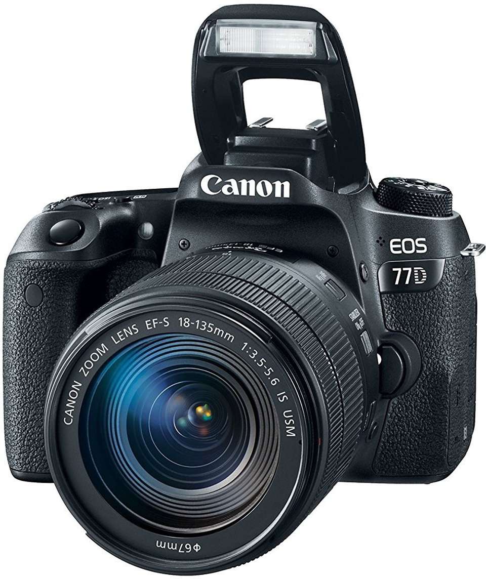 Canon EOS 77D DSLR Camera Body with Single Lens: EF-S18-135 IS USM (16 ...