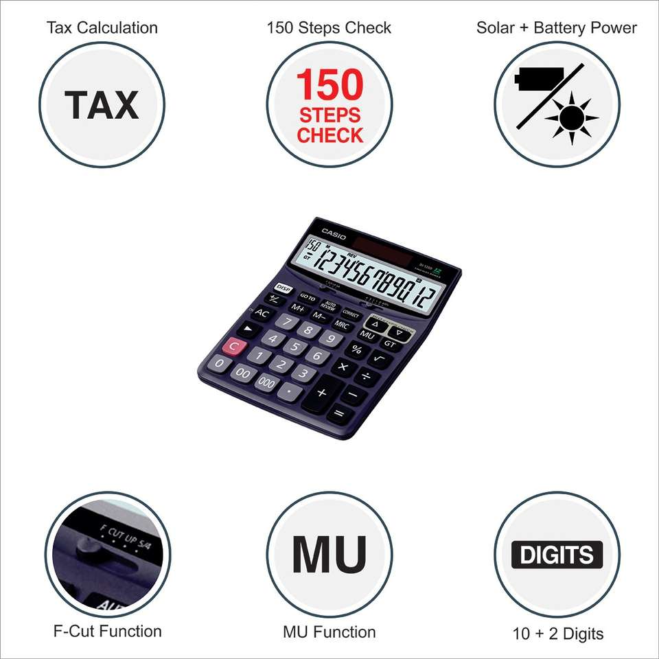 Flipkart.com | CASIO DJ-120D Desktop Basic Calculator - Basic
