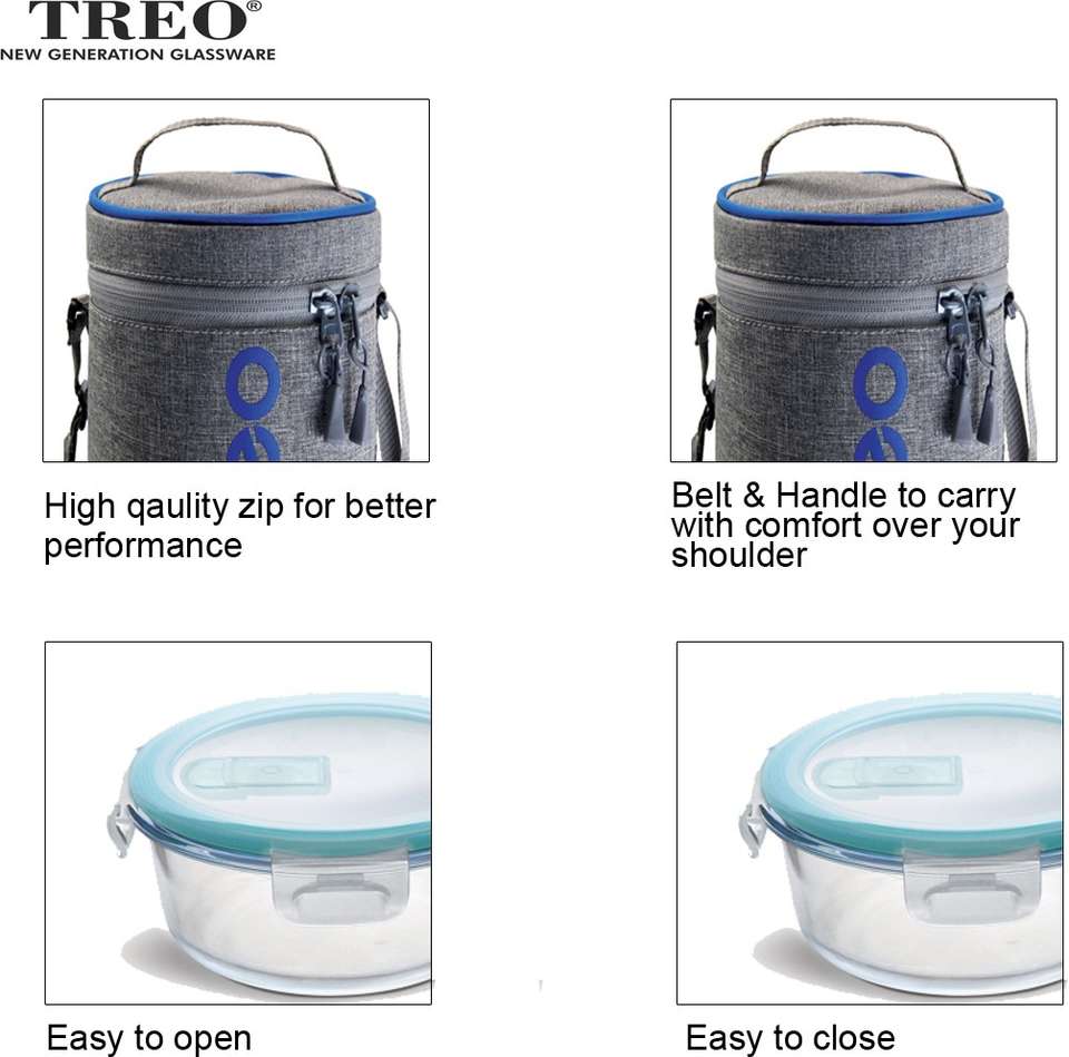 Flipkart.com | TREO ALL FRESH BOROSILICATE GLASS TIFFIN 3PCS SET 3 ...