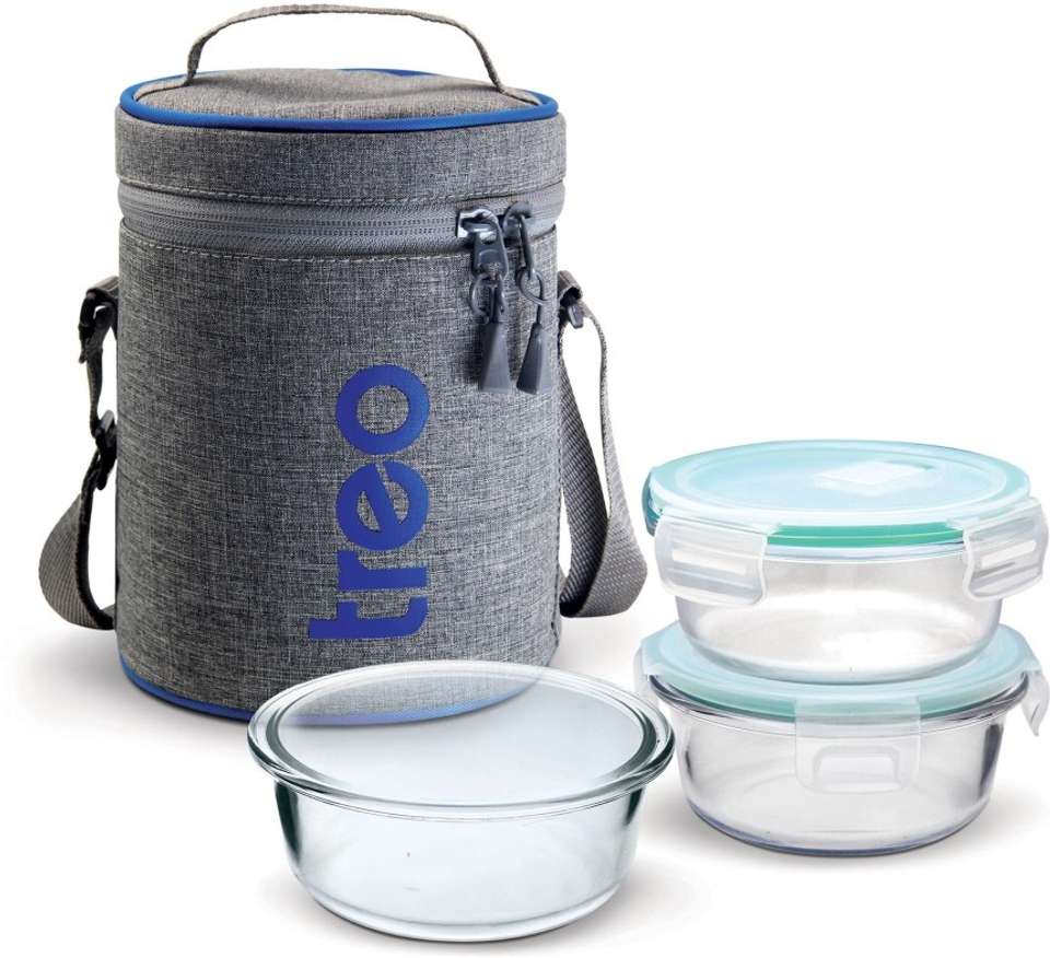 Flipkart.com | TREO ALL FRESH BOROSILICATE GLASS TIFFIN 3PCS SET 3 ...