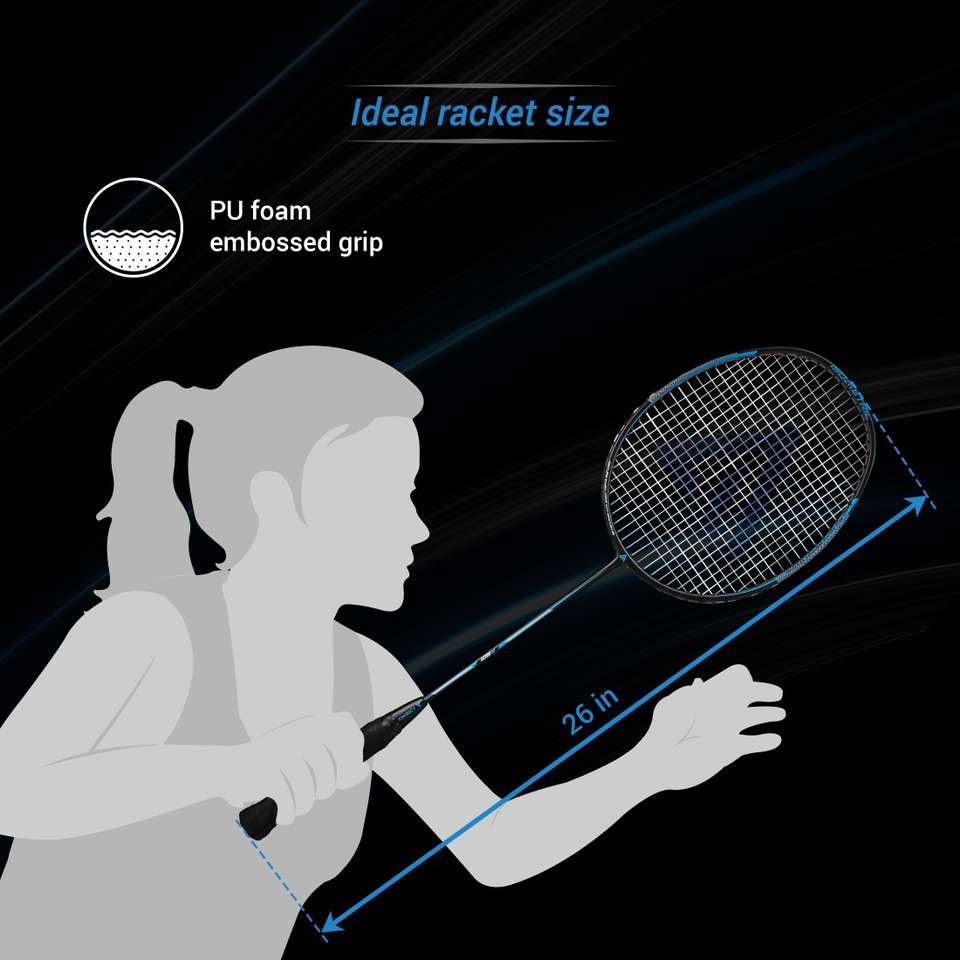 Adrenex by Flipkart R501 Full Graphite Badminton Racquet Black, Blue ...