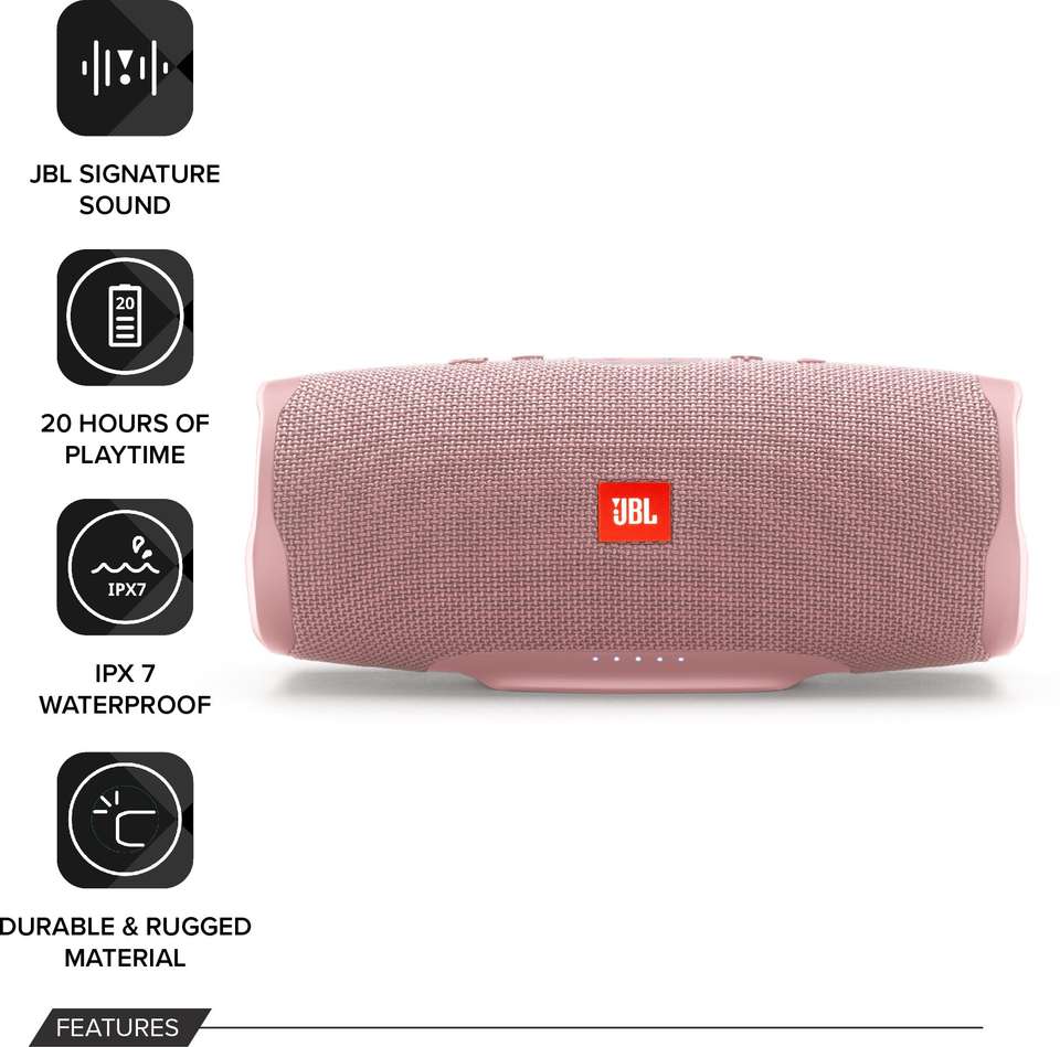 Buy JBL Charge 4 - 20Hrs Playtime, IPX7 with In-Built Powerbank 30 W ...