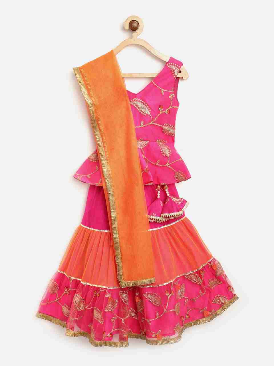 Pspeaches Girls Lehenga Choli Ethnic Wear Embroidered Lehenga, Choli ...