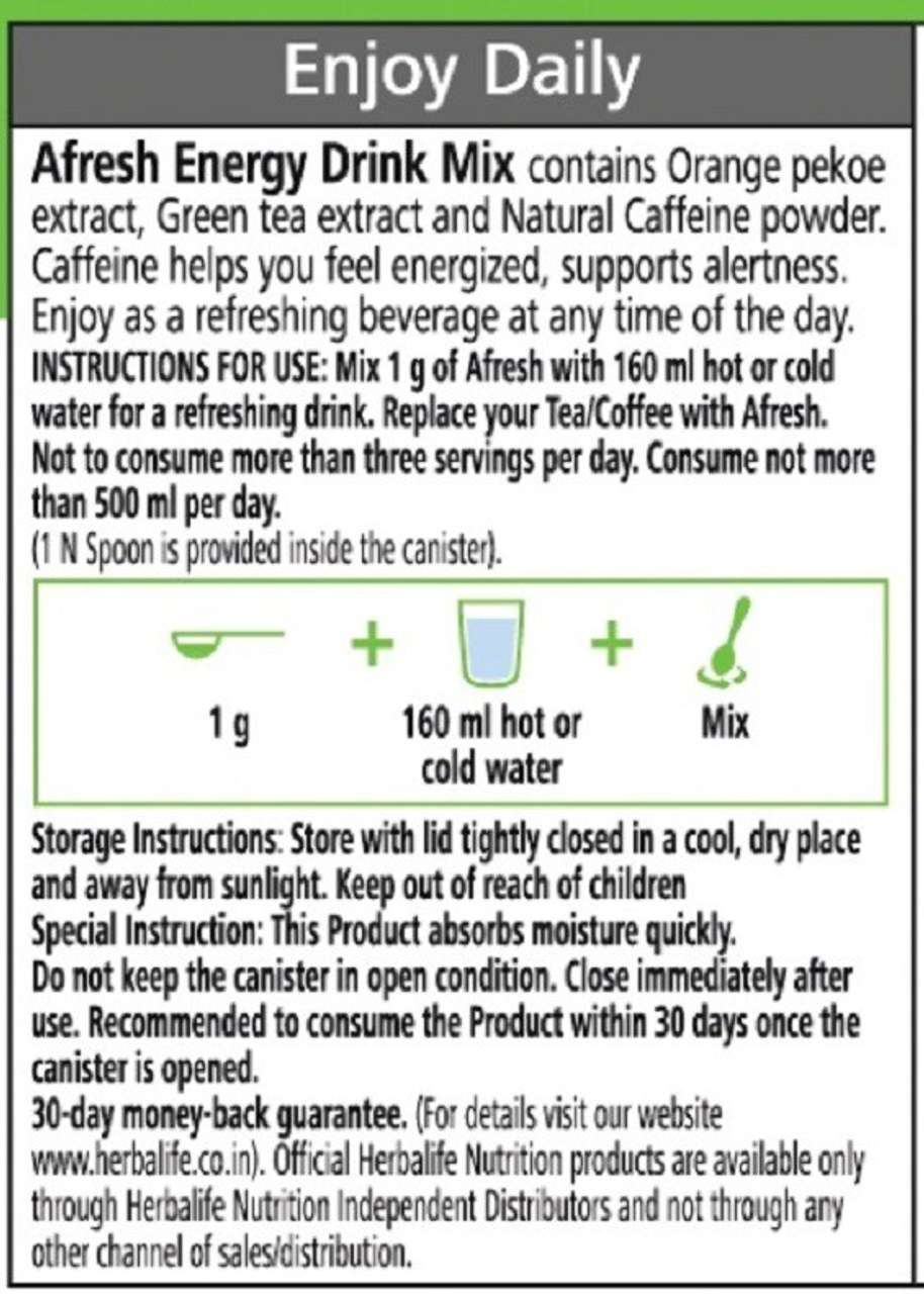 HERBALIFE Afresh Energy Drink Mix 50g for weight management Sports ...