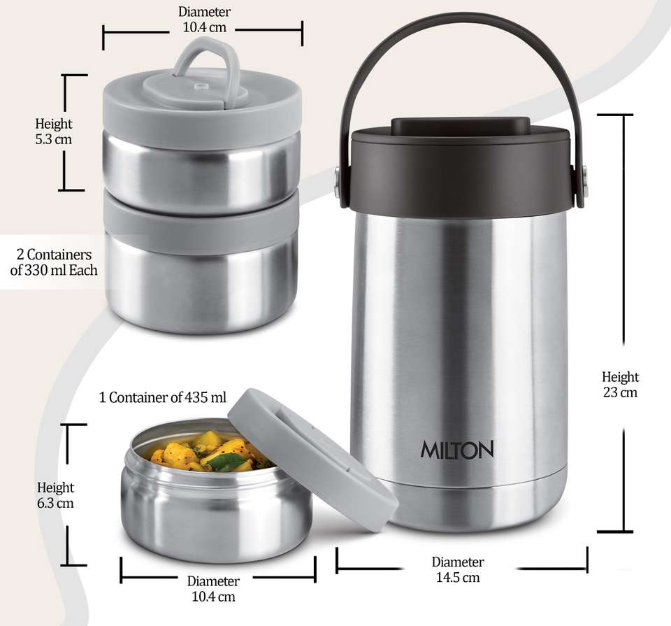 Flipkart.com | MILTON Glamour Thermos steel Stainless Steel Tiffin Box ...