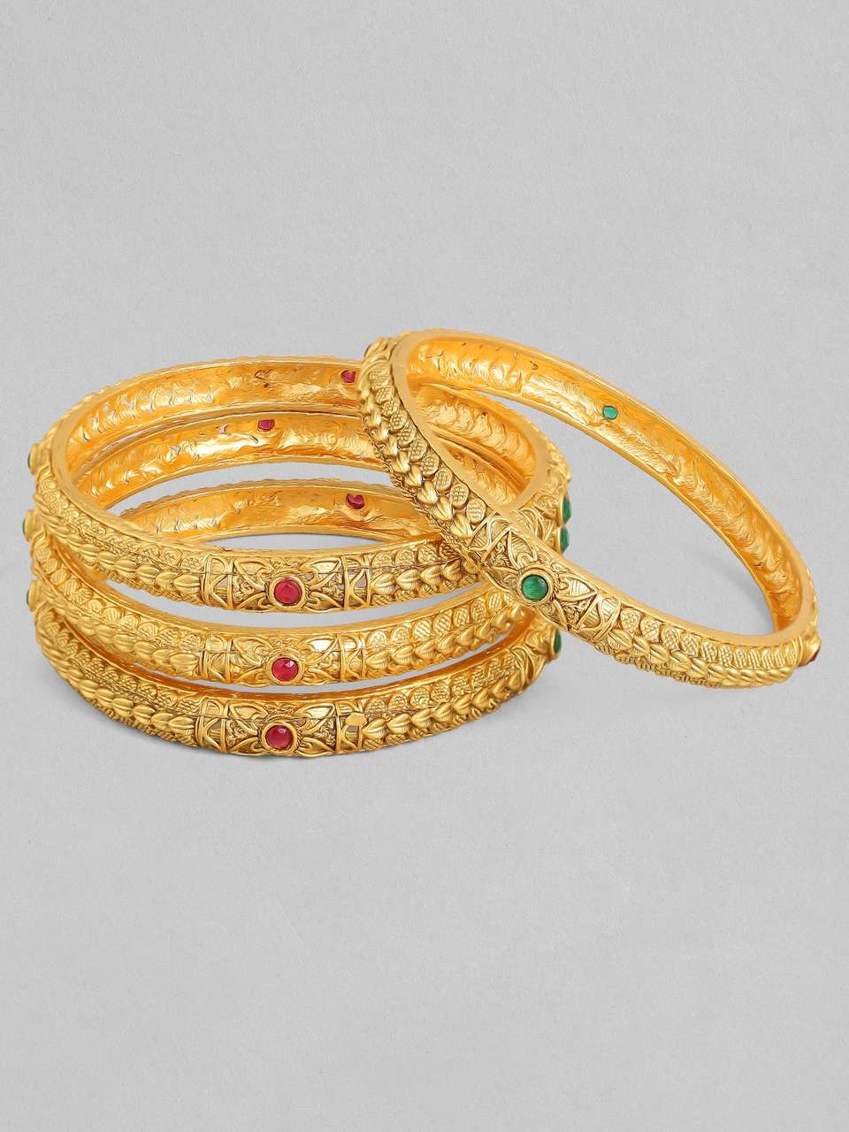 RUBANS Alloy Ruby Gold-plated Bangle Set Price in India - Buy RUBANS ...
