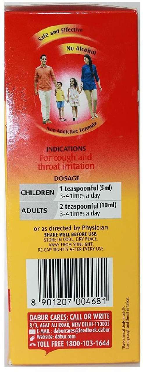 Dabur Honitus Ayurvedic Cough Syrup, Instant Relief from Cough & Cold ...