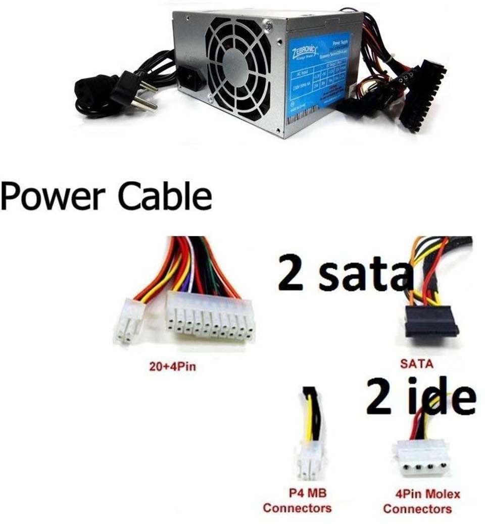 MAHIFY ZEBRONICS SMPS ZEB-N450W(DSATA- 20+4 Pin) 450 Watts Computer PSU ...