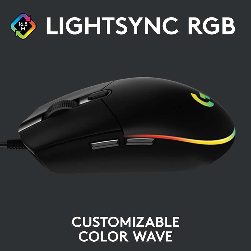 Logitech G102 Wired Ambidextrous Optical Gaming Mouse Light Sync / Adj ...