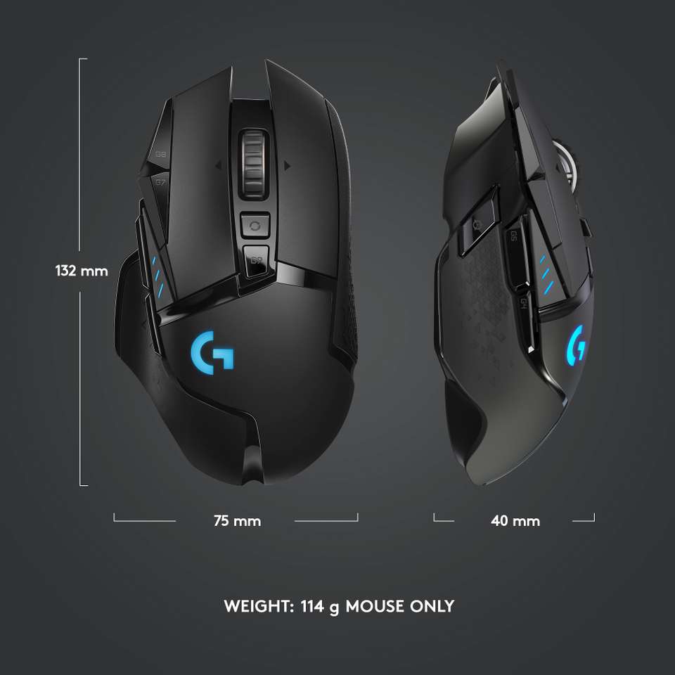 Logitech G502 Lightspeed / HERO 25K Sensor, Adj DPI 25.6K, RGB, 11 ...