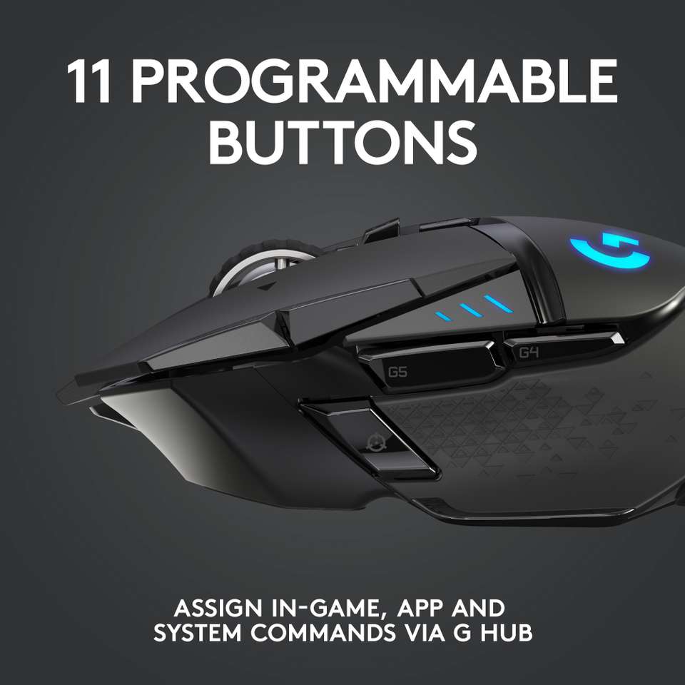 Logitech G502 Lightspeed / HERO 25K Sensor, Adj DPI 25.6K, RGB, 11 ...