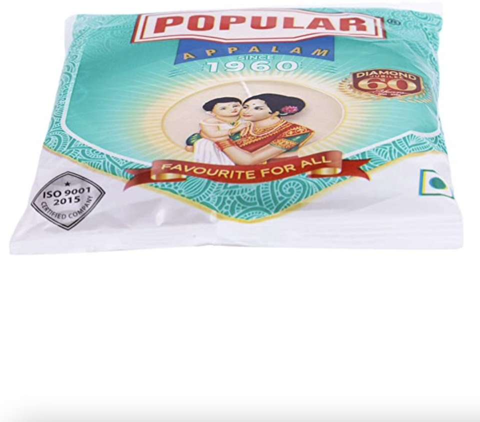 POPULAR APPALAM NO.1 80G Appalam- 5 x 80gms Pack (Pack of 5) Price in ...
