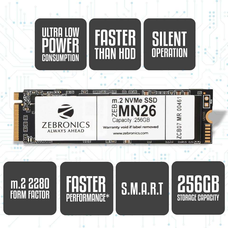 ZEBRONICS M.2 NVME SSD 256 GB Laptop, All in One PC's, Desktop Black M ...