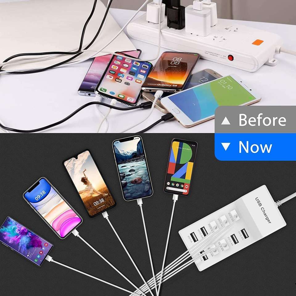 coolcold 10-Port Smart USB Ports for Multiple Devices USB Mobile ...