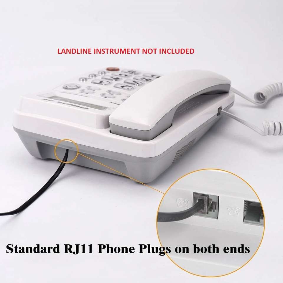 TEQGO 10 METERS Landline Telephone Cable with BOTH END RJ11 Plug Wire ...