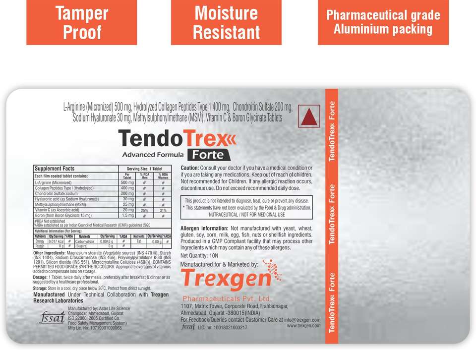 Trexgen TENDOTREX FORTE Tendon Joint LigamentCollagen Peptides I ...