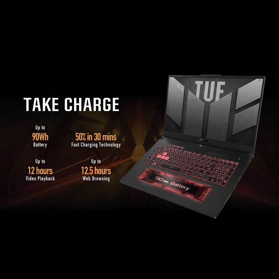 ASUS TUF Gaming F17 with 90Whr Battery Intel Core i7 12th Gen 12700H ...