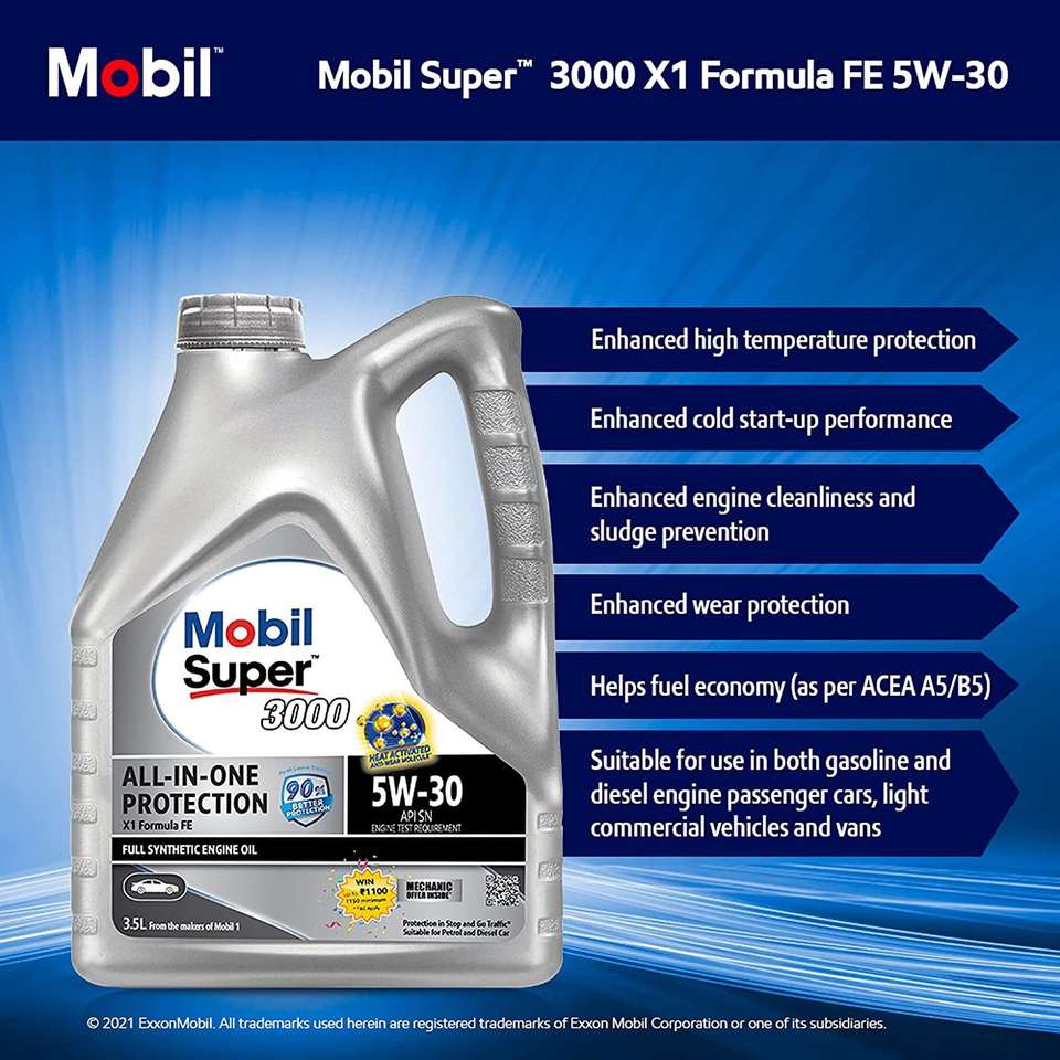 MOBIL 5W30 3.5LTR Full-Synthetic Engine Oil Price in India - Buy MOBIL ...